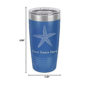 LaserGram 20oz Vacuum Insulated Tumbler Mug, Starfish, Personalized Engraving Included (Dark Blue)