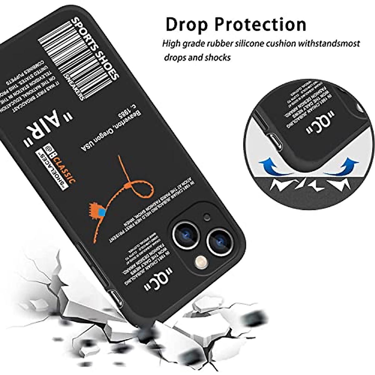 Hhiira Sports Shoes Phone Case Designed for iPhone 13 Mini Case, Basketball Phone Case for Men Boys Teens Women,Soft TPU Sneakers Funny Patterns iPhone Case for iPhone 13 Mini 5.4" Black