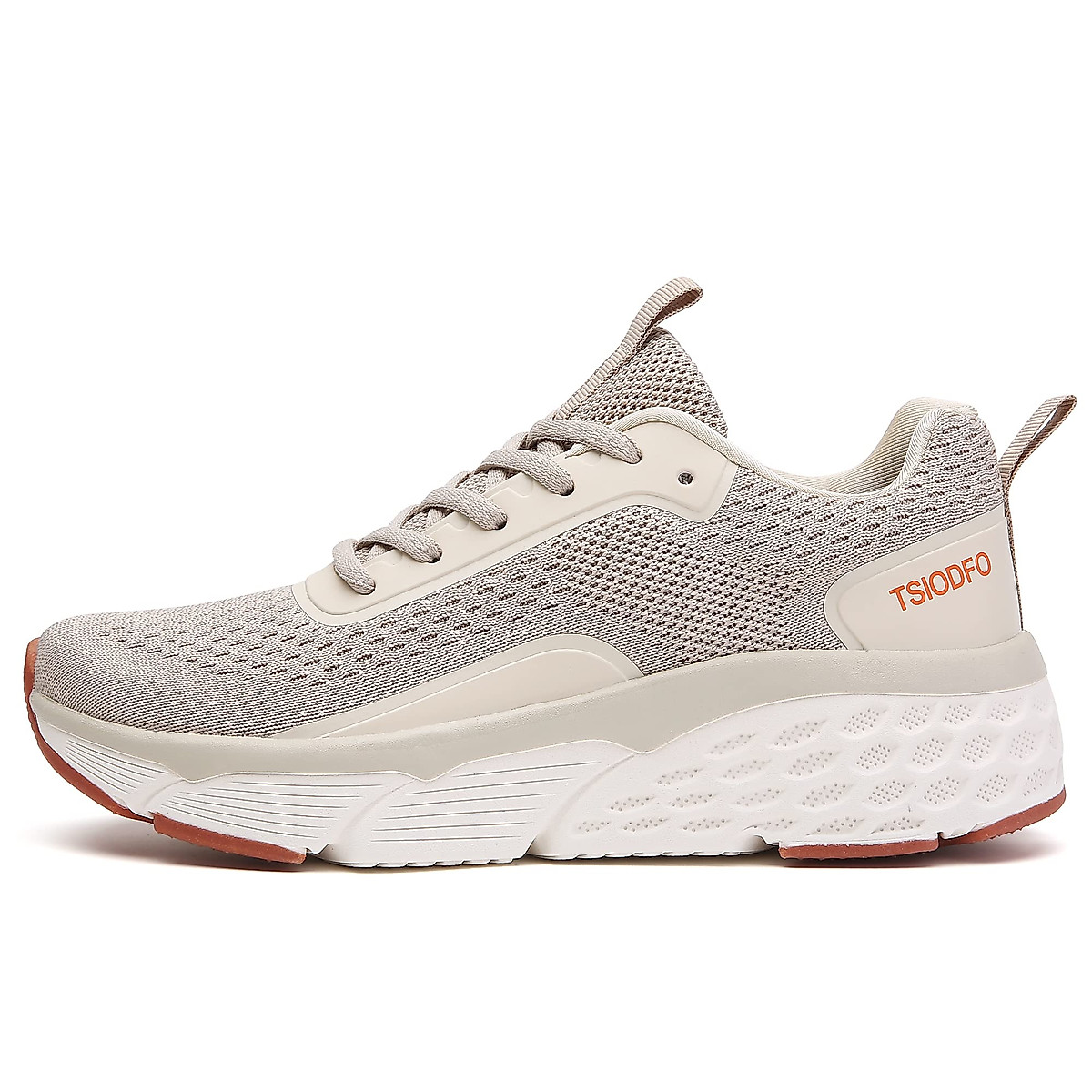 TSIODFO Walking Sneakers for Women's Tennis Shoes Beige Size 7 Comfort Memfory Foam Fashion Running Shoe Ladies Runner Gym Workout Jogging Sneaker