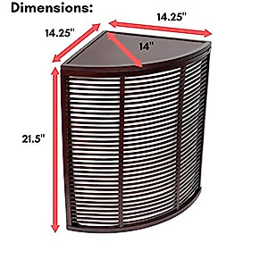 BirdRock Home Compact Corner Laundry Hamper with Lid and Removable Liner - Small - Brown Bamboo - Easily Transport Laundry - Baby Dirty Clothes Bin Sorter Basket - Cut Out Handles