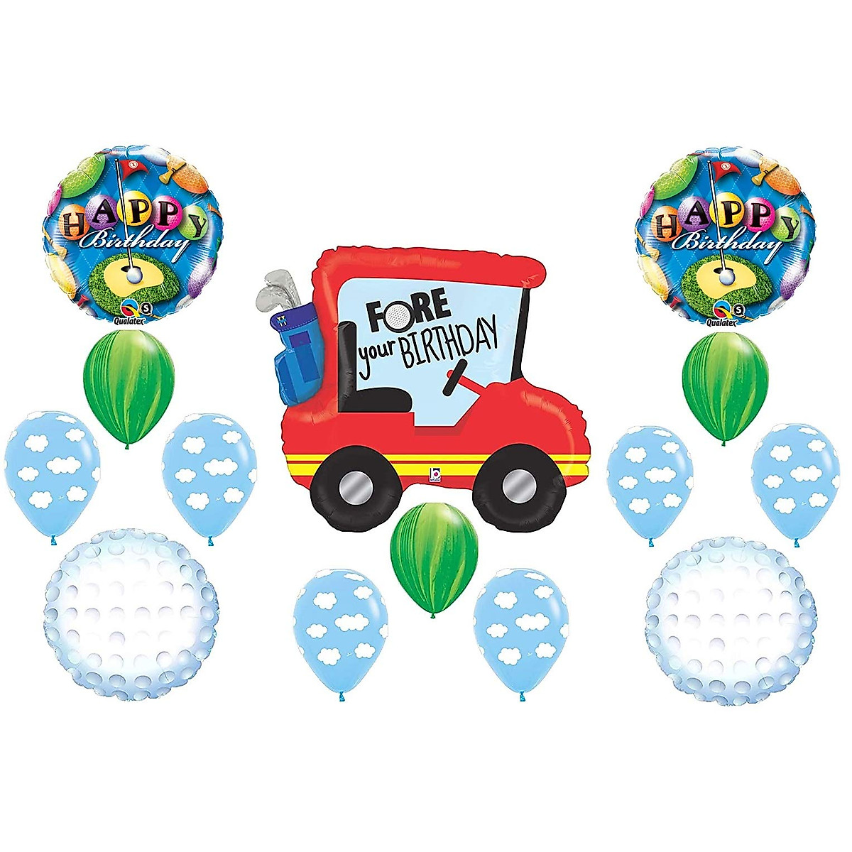 GOLF FORE YOUR Birthday Party Balloons Decoration Supplies Cart Man Clubs Ball