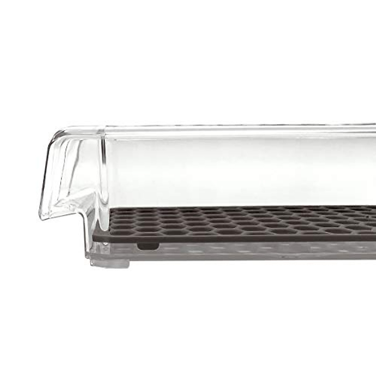 Spectrum Diversified Hexa in-Fridge Small Refrigerator Bin for Storage and Organization of Fruit Vegetables Produce and More, 8.5 x 6 x 2.25, Clear/Dark Gray