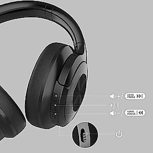 Bingozones B7 Pro. Over The Ear Headphones Wireless Bluetooth 65 Hours Playtime Foldable Deep Bass HiFi Stereo Wireless Headsets with Mic Lightweight Memory Foam Soft Earmuff, for Phone,TV Black