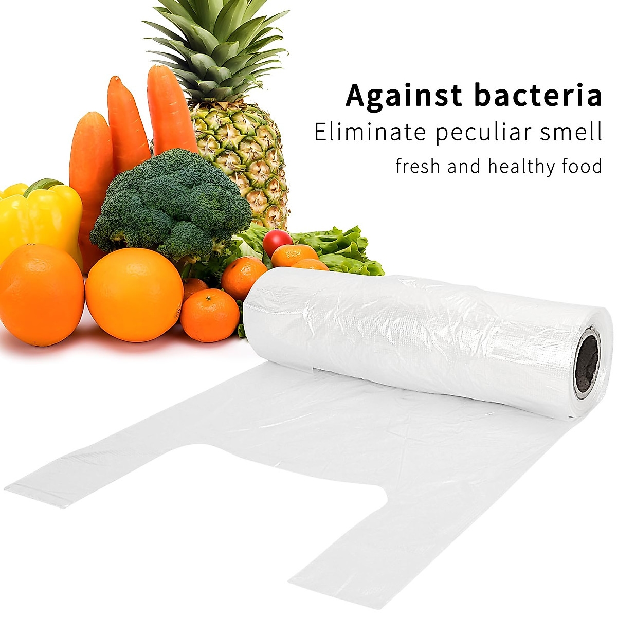 Muranana 12" x 16" Food Storage Bags Plastic Produce Bag, Grocery Clear Bag for Fruits, Vegetable, Bread, Plastic Bags, Food Storage Clear Bags, 350 Bags (1 Roll)