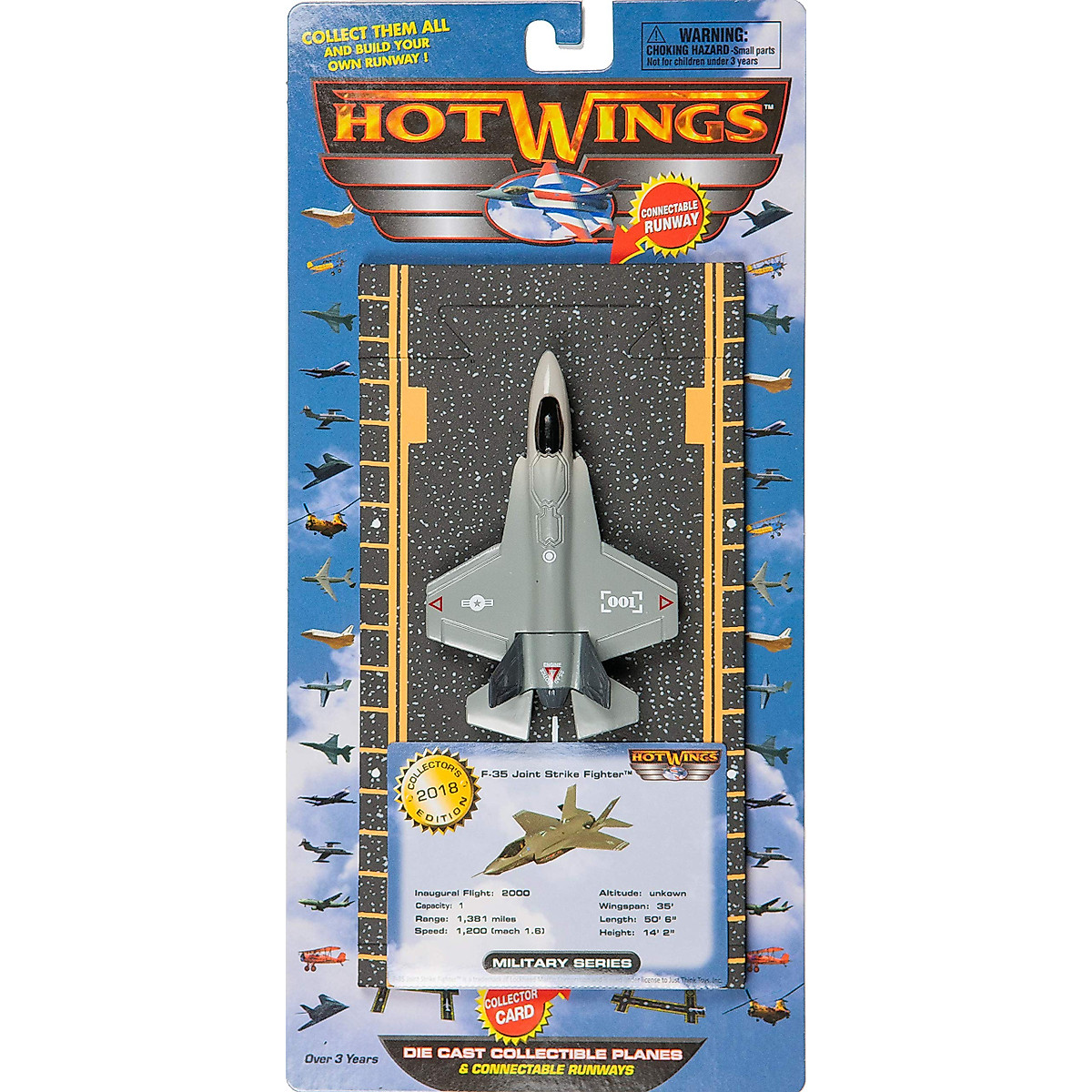 Hot Wings Planes Joint Strike Fighter with Connectible Runway, Grey