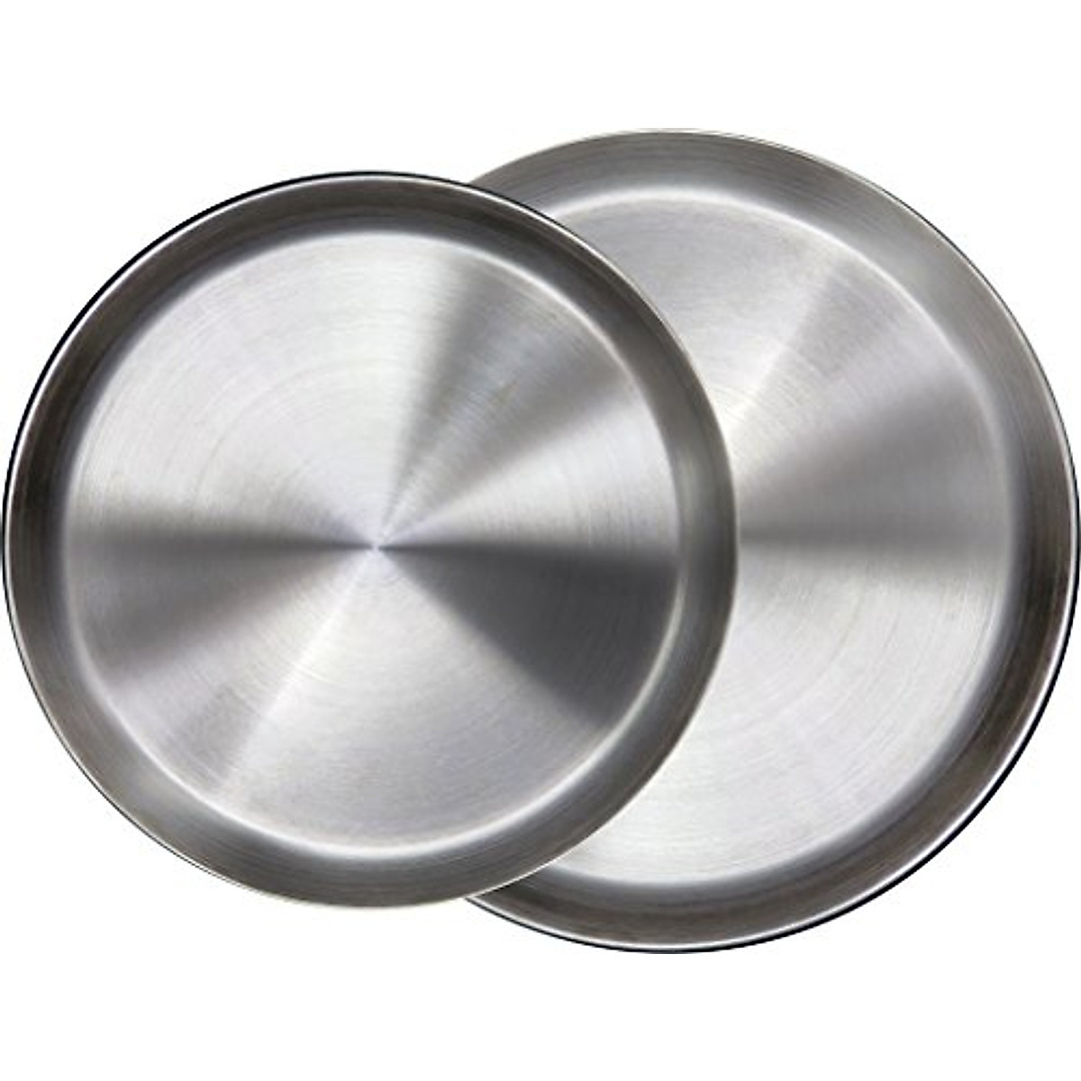 IMMOKAZ Matte Polished 12.0 inch 304 Stainless Steel Round Plates Dish, for Dinner Plate, Camping Outdoor Plate, Baby safe, Toddler, Kids, BPA Free (1-Pack) (L (12.0"))