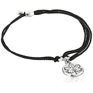 Alex and Ani Kindred Cord Maple Leaf Black Bracelet