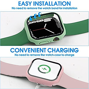 Tiorecime 20 Pack Case for Apple Watch Series 8 & 7 45mm with Tempered Glass Screen Protector, Ultra-thin Shockproof Hard PC Protective Cover, All-around Edge Bumper Compatible with iWatch S8 S7 45mm