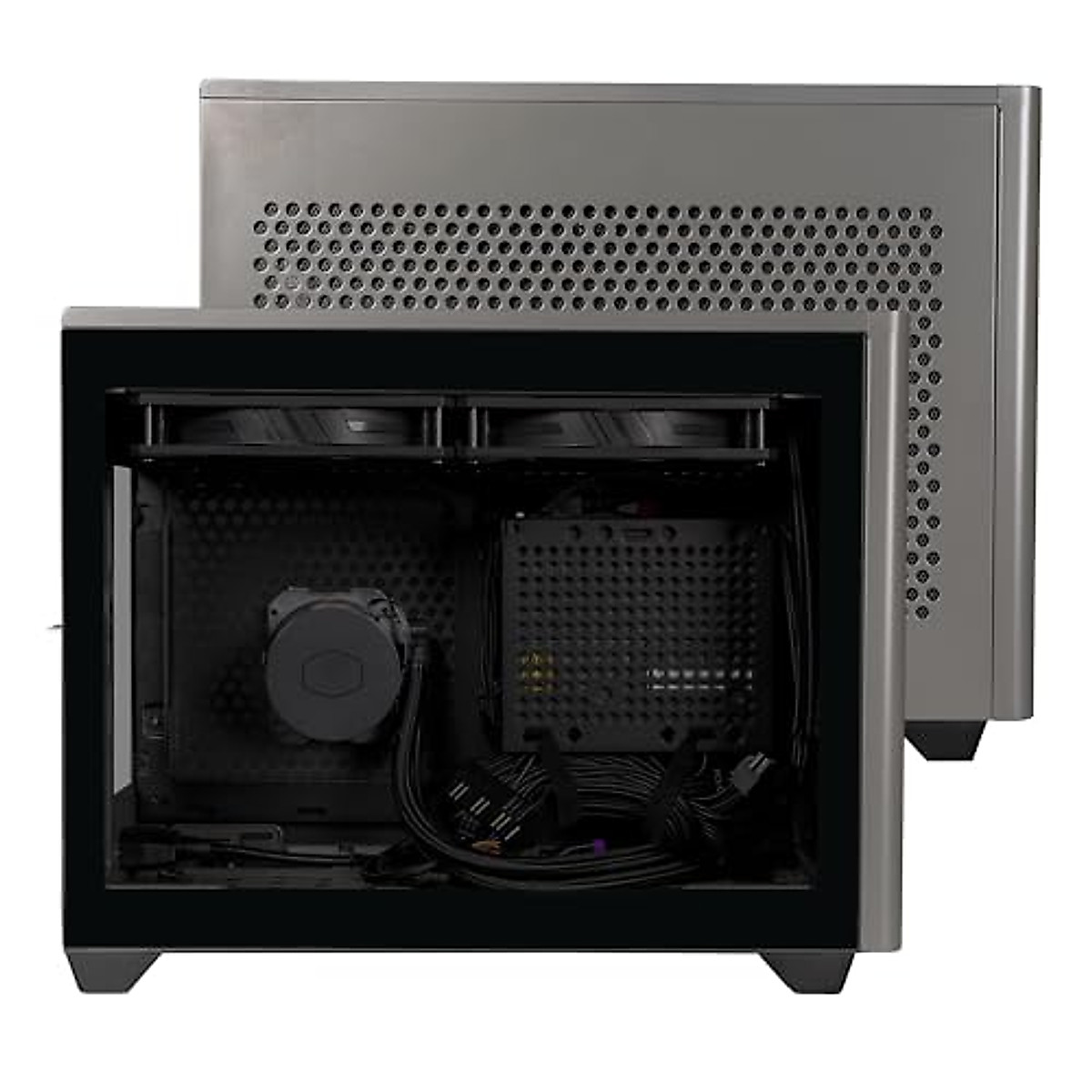 Cooler Master NR200P MAX Mini-ITX Case with 280mm AIO, 850W SFX PSU, Vertical GPU Mount, PCIe Gen4 Riser, Glass or Vented Panel