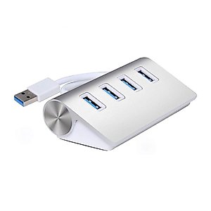 Aluminum 4 Port USB 3.0 Hub 5Gbps High Super Speed Adapter Cable for PC Laptop