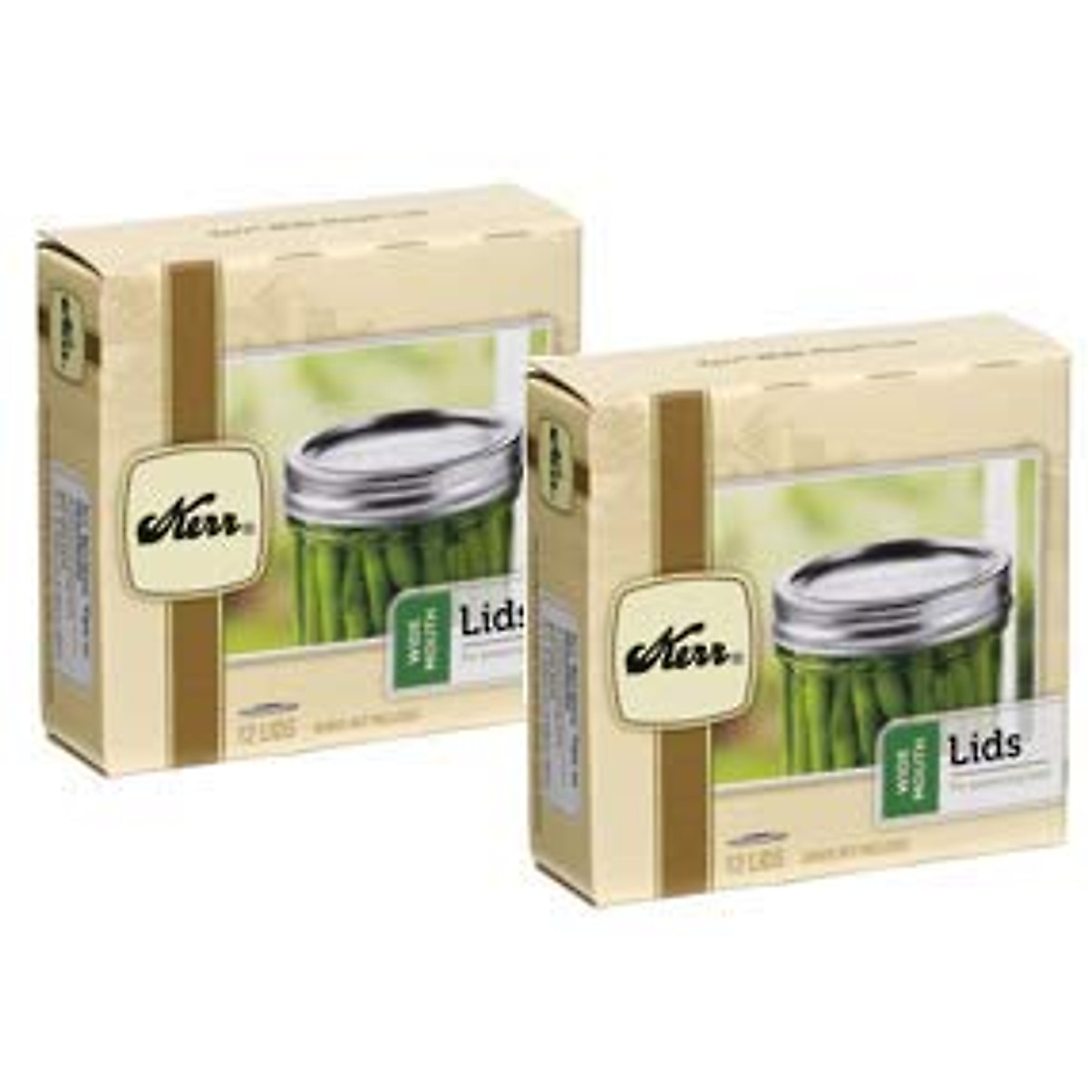 Kerr Mason Jar Lids. Wide Mouth, 12 Pack (Bands not Included) (Pack of 2)