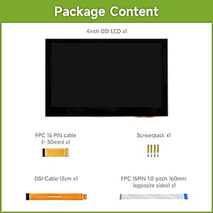 waveshare 4inch Capacitive Touch Display Compatible with Raspberry Pi5/4B/3B+/3A+/CM3+/4 480×80 Resolution DSI Interface IPS Optical Bonding Screen