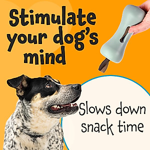 Evergreen Pet Supplies [2 pack Dog Treat Puzzle Enrichment Toy - Interactive Dog Treat Dispenser Toy“ Dog Treat Hider for Aggressive Chewers - Puzzles for Large Dogs - Stimulating Bully Stick Holder