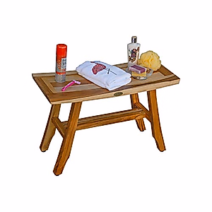 EcoDecors Satori Shower Bench, Natural, 28Lx12Wx18.5T