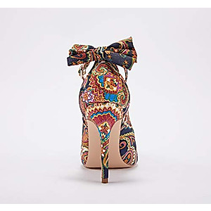 Fashare Womens High Heels Pointed Toe Bowtie Back Ankle Buckle Strap Wedding Evening Party Dress Pumps Shoes