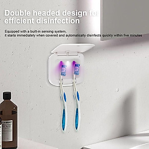 TAISHAN UV Toothbrush Case Sanitizer，Rechargeable Portable Mini Toothbrush Holder with Mirror,Kills 99.9% of Germs，Fits All Toothbrushes for Electric and Manual,Safety Feature for Home and Travel