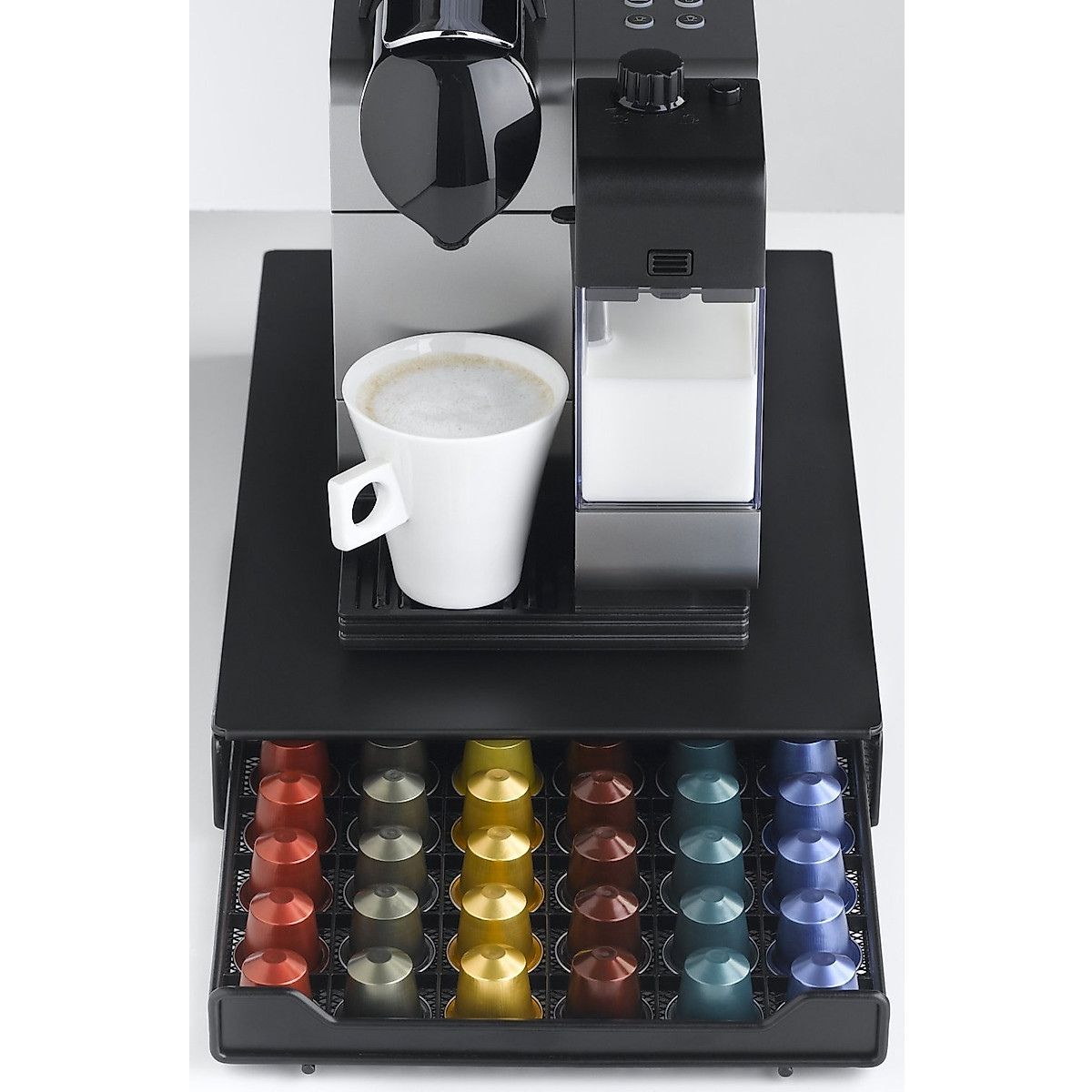 HiveNets Capsule Drawer Coffee Pod Storage Compatible for Nespresso Support Metal Holder 60 Pcs