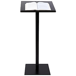 Displays2go CLRLECBNDB Floor Standing Speaking Podium, Slanted Top, Quick Assembly, Black