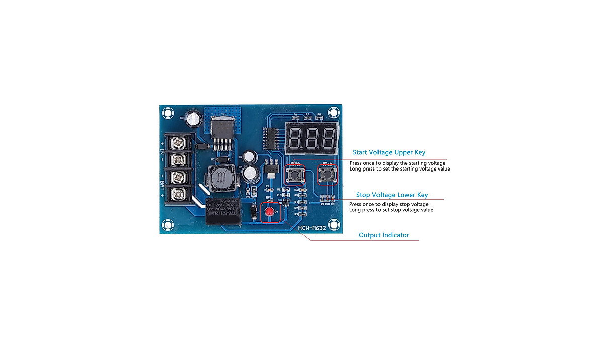 Walfront Battery Charging Control Module for 12-24V