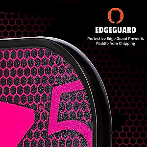 ONIX Graphite Z5 Pickleball Paddle (Graphite Carbon Fiber Face with Rough Texture Surface, Cushion Comfort Grip and Nomex Honeycomb Core for Touch, Control, and Power), Pink