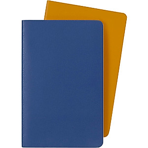 Moleskine Volant Journal, Soft Cover, Pocket (3.5" x 5.5") Ruled/Lined, Forget-Me-Not Blue/Amber Yellow, 80 Pages (Set of 2)
