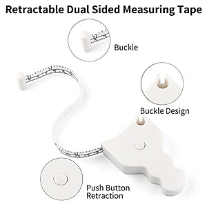 Body Measure Tape Accurate Body Measuring Tape Automatic Telescopic Body Fat Measuring Tape with Lock Pin & Push-Button Arms Chest Thigh Waist Measure Tape for Fitness, Weight Loss, Muscle Gain