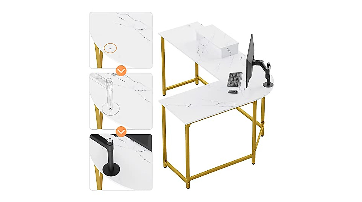 Weehom L Shaped Computer Desk - Modern & Reversible Design