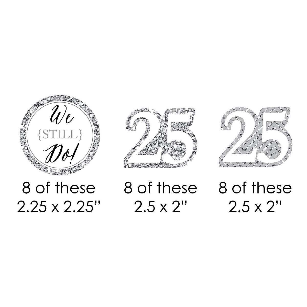 Big Dot of Happiness We Still Do Paper Straw Decor - 25th Wedding Anniversary Party Striped Decorative Straws - Set of 24