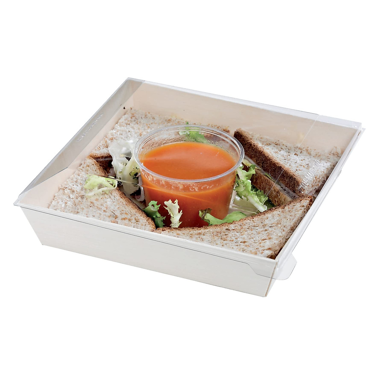 Samurai Square Wooden Tray (Case of 100), PacknWood - Biodegradable Wood Trays for Serving (9.2" x 9.2" x 1.1") 210SAMBQ2323