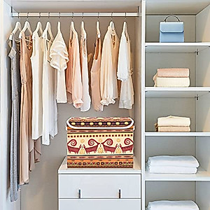 Room Storage Bins with Lids Storage Baskets for Fabric Persian Carpet Tribal Texture Photo Organizing 12x12x16