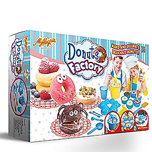 MI ALEGRIA MINI DONUTS FACTORY SET. MAKE AND DECORATE REAL MINI DONUTS. SET INCLUDES 11 PIECES