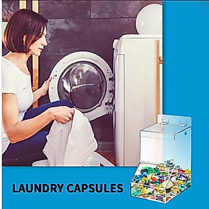 Acrylic Storage Container-Laundry Pods, Coffee Capsules Holder, Dishwasher Pod, Candy Dispenser, and Wall-Mountable Organizer for Snacks, Toys, and More - 23.3cm Height, 20cm Width, 13cm Depth