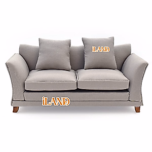 iLAND Modern Dollhouse Furniture on 1/12 Scale, Miniature Couch for Dollhouse Living Room (Khaki Drills)
