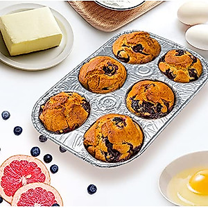 Waytiffer (10pack Muffin Pan | 6-Cup Cupcake Aluminum Pans Favorite Muffin Tin Size for Baking Cupcakes Muffins and Mini Pies - Standard Size