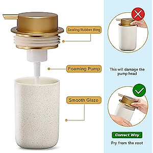 Rolilink Foaming Soap Dispenser, Ceramic Hand Soap Dispenser
