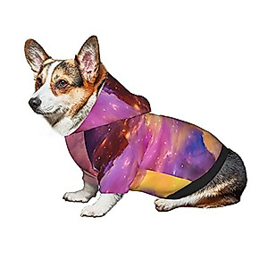 Small Pet Sweaters with Hat Pink-Starry-Sky Cat Puppy Hoodie Pet Hooded Coat X-Small