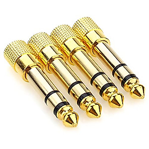 NANYI 4PCS 1/4'' to (1/8'') 3.5mm Stereo Headphone Adapters for Audio Connector, 3.5mm Female to 6.35mm Male Jack Plug Stereo Adapter for Headphone Adapte