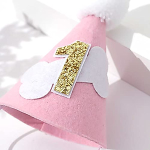 Dog Bone 1st Birthday Hat - Dog Birthday Party Decorations,1st Birthday Crown for Dogs, Dog Pet Birthday Hat Party Accessorise (Pink Dog Birthday HAT)