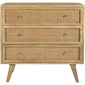 Cambridge Parkview 3-Drawer Mango Wood Chest in Natural, 33.5"W x 18"D x 31.5"H, 988010-NAT