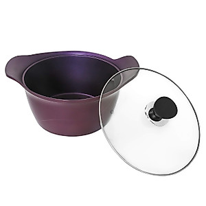 PurpleChef "Jumbo Pot" 7 Quart Nonstick Stock Pot Cookware w/Lid. INDUCTION COMPATIBLE