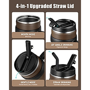 Gpeng 30 oz Stainless Steel Tumbler with Detachable Handle - Leakproof and Insulated Water Bottle, Versatile for Hot or Cold Drinks