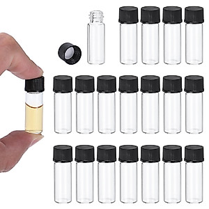 PATIKIL 2ml Clear Glass Vials, 100 Pack Sample Vials with Screw Cap Reagent Media Bottle Leak-Proof Liquid Sample Glass Vial for Lab Laboratory