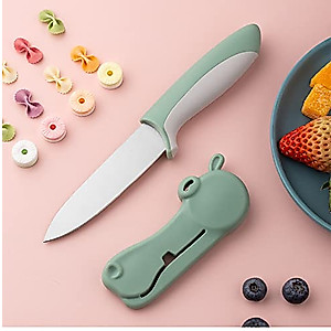 DAMPEN Ceramic Scissors with Ceramic Knife Sets Soft-grip Handles,Safety Healthy ,Kitchen Scissors for Baby Food Kids Food