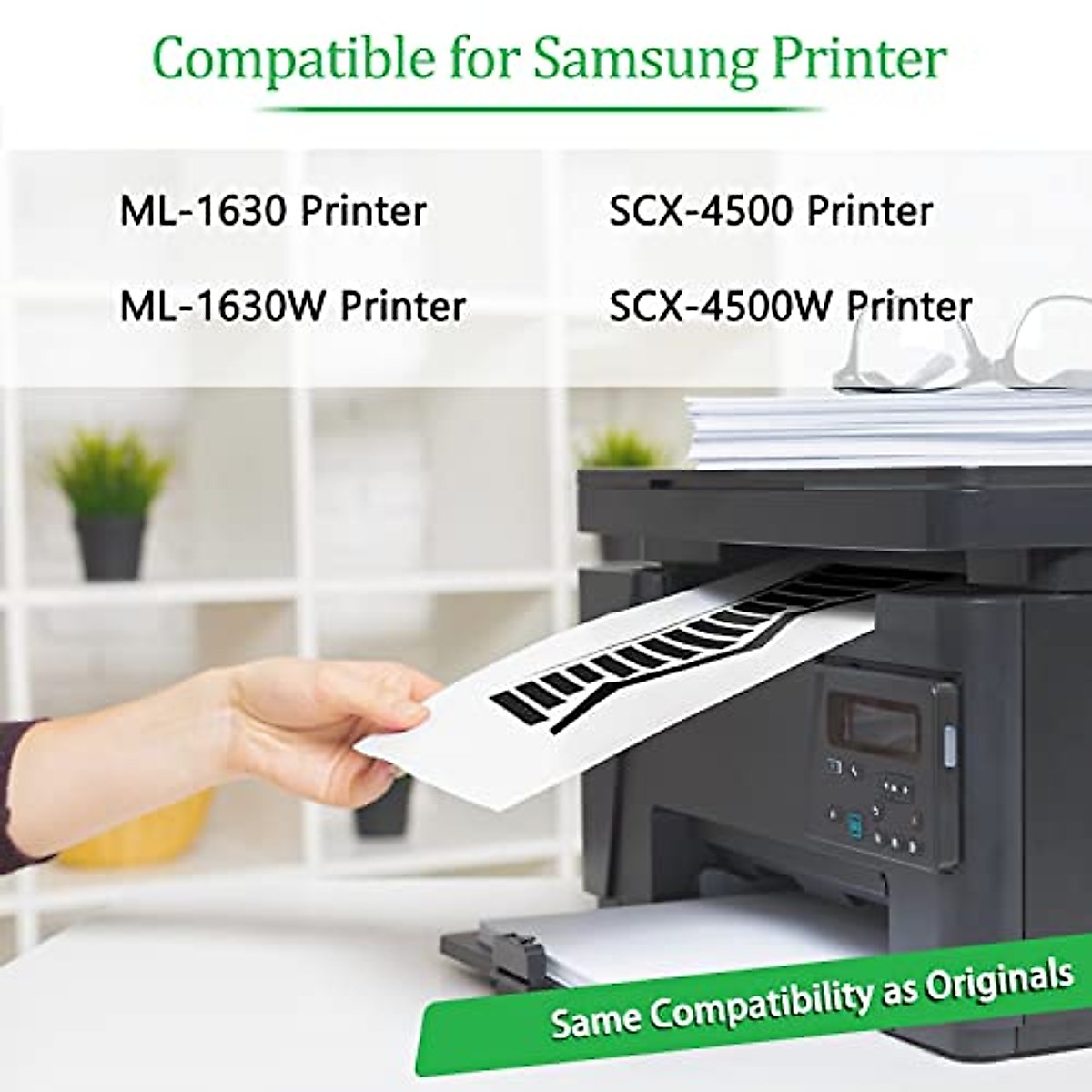 greencycle 2 Pack ML-D1630A Toner Cartridge High Yield Compatible for Samsung ML1630 ML-1630 ML-1630W SCX-4500 SCX-4500W Series Printer