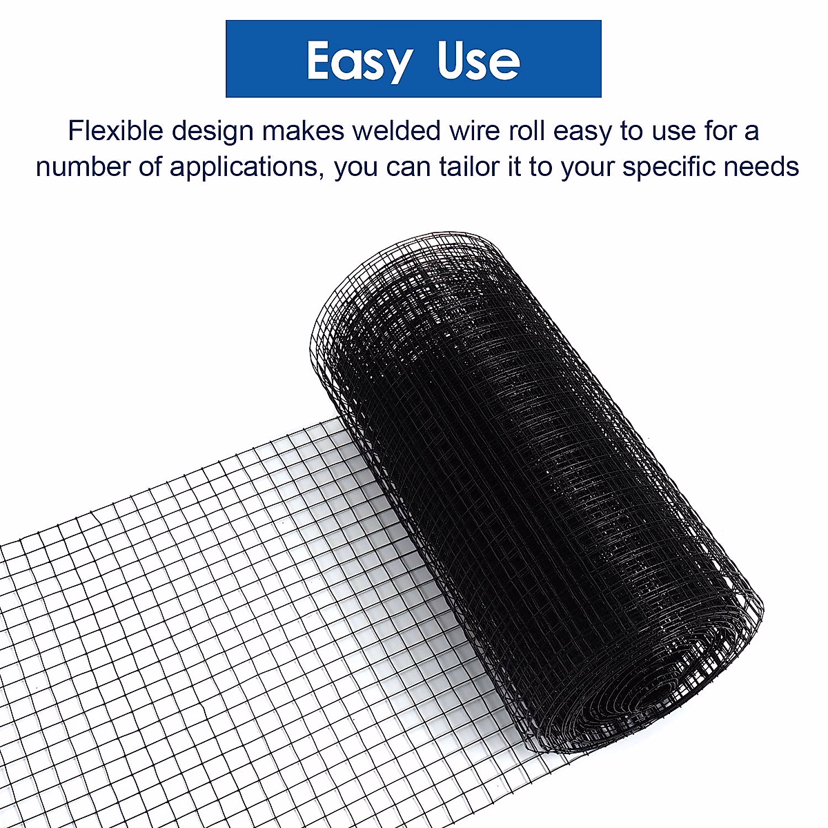 36'' x 50' 1inch Hardware Cloth 16 Gauge Black Vinyl Coated Welded Fence Mesh for Home and Garden Fence and Home Improvement Project (36'' x 50')