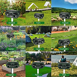 2024 Ultrasonic Animal Repellent, Upgraded Outdoor Cat Solar Powered Squirrels Deterrent with Motion Sensor,Sound,LED Flashing,Waterproof Deer Repeller,Animal Repellent for Dog Bird Skunk Rabbit