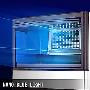 VEVOR 110V Commercial Ice Maker Machine 155LBS/24H with 39LBS Bin, LED Panel, Stainless Steel, Auto Clean, Include Water Filter, Scoop, Connection Hose, Professional Refrigeration Equipment