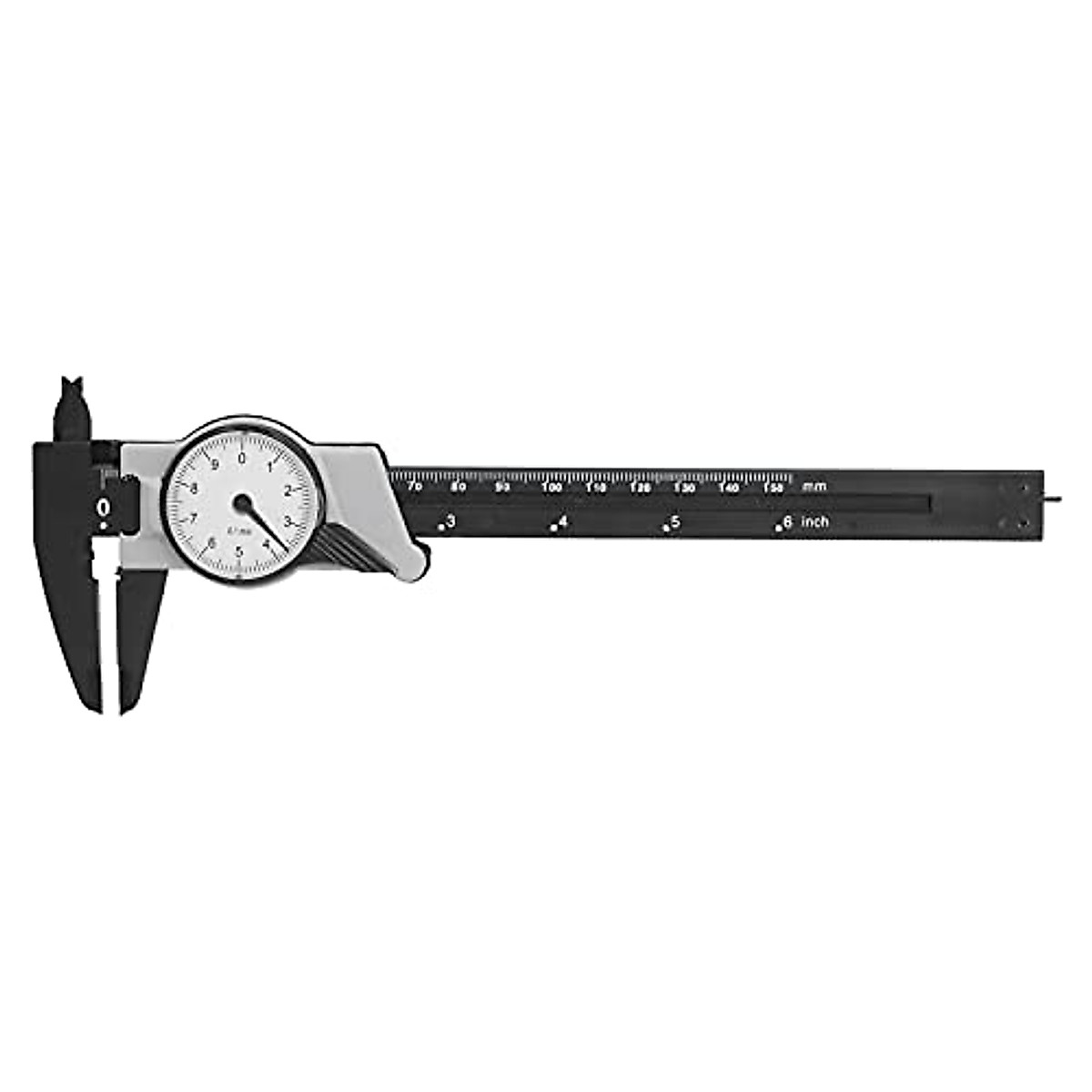 Pure Plastic Dial Vernier Caliper with Dial Plastic Vernier Caliper Gauge ABS 0‑150mm High Precision Portable Shockproof Metric Measuring Tool for Laboratory Home