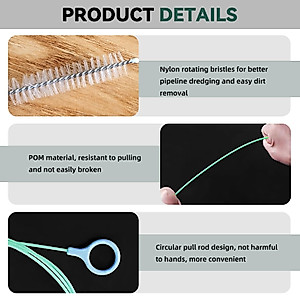 NTNEV Auto Sunroof Drain Cleaning Tool, Cleaning Brush Hose Pipe Brush, 118INCH Drain Brush Long Pipe Cleaners for Car, Tube Cleaning Brush Slim Drain Dredging Tool for car and Fridge
