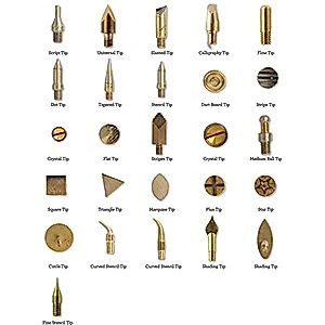 Plaid Wood Burning Tool Tip Set, Set of 26, Gold